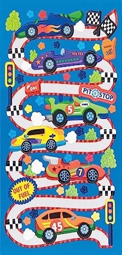 Racing Race Car Track Pit Stop Gas Oil Checkered Flag Sticko Stickers ...