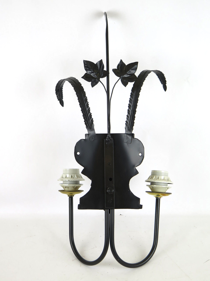 Alt Wandleuchte A Zwei Lichter Schmiedeeisen Kunsthandwerk Ligurien CH8 ...
