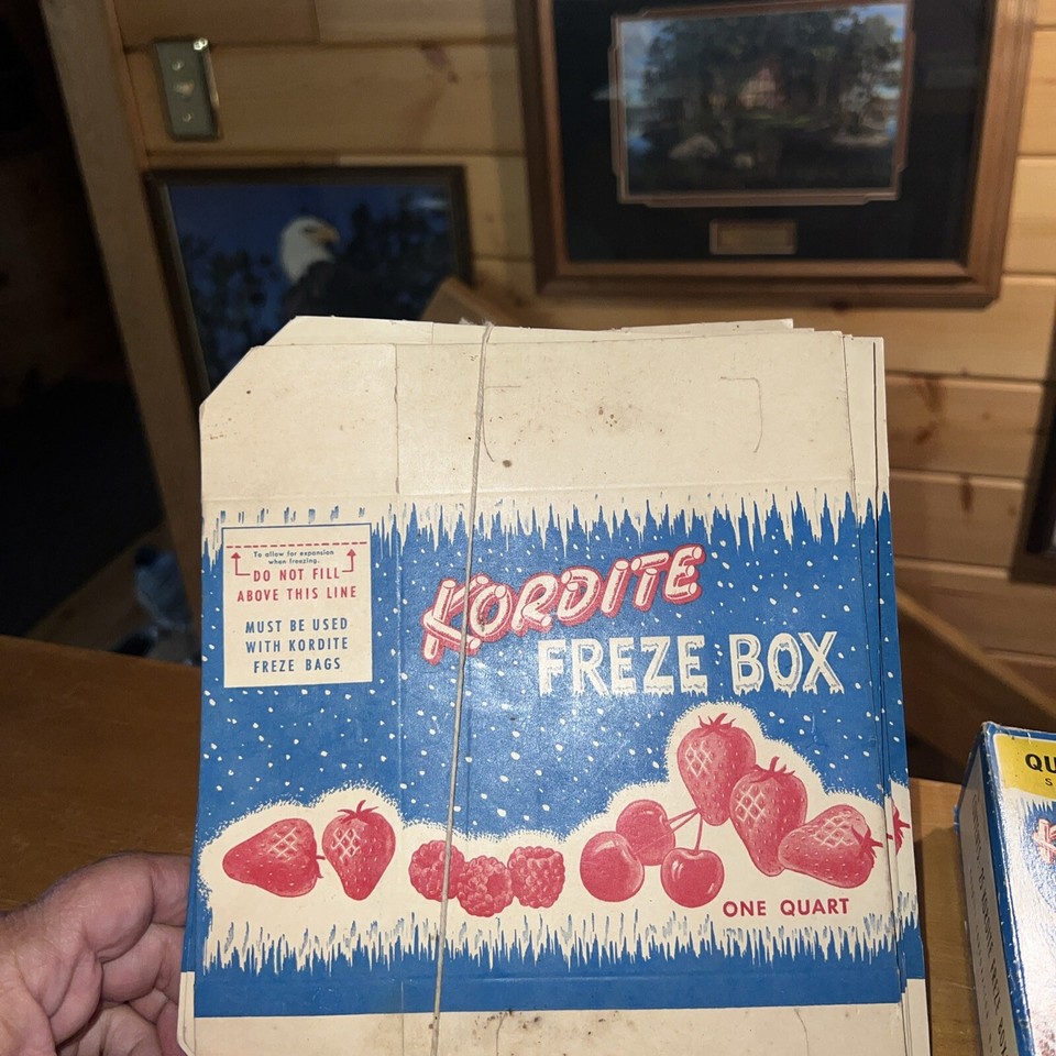KORDITE FREZE BOXES QUART QTY 25 NOS NEW 1956 SEALED BOX FREEZE FREEZER ...