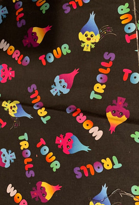 Trolls Scrap 7"x 21”, Cotton Fabric, Partial Fat Eighth | eBay