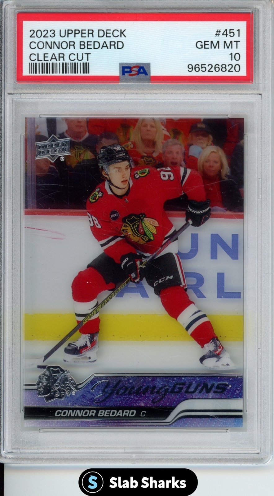 Connor Bedard 2023 Upper Deck #451 Young Guns - Clear Cut Price Guide ...