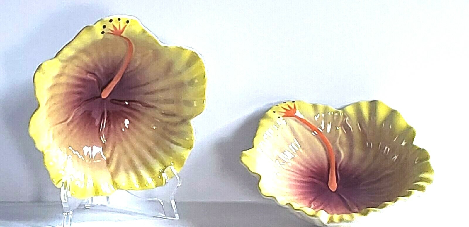 Tropical Clay Hawaii Pottery Hibiscus Flower Shaped Bowls 7.5" Inch ...