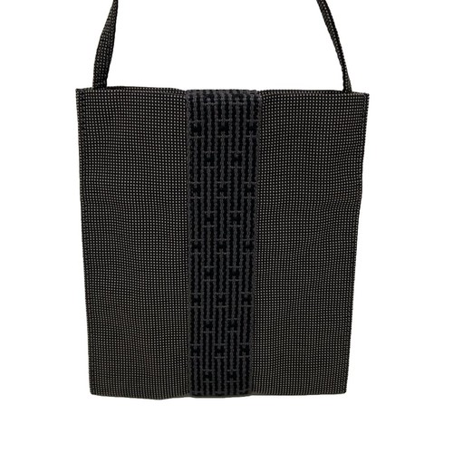Auth HERMES Her Line Pochette - Dark Gray Black Polyamide Polyester ...