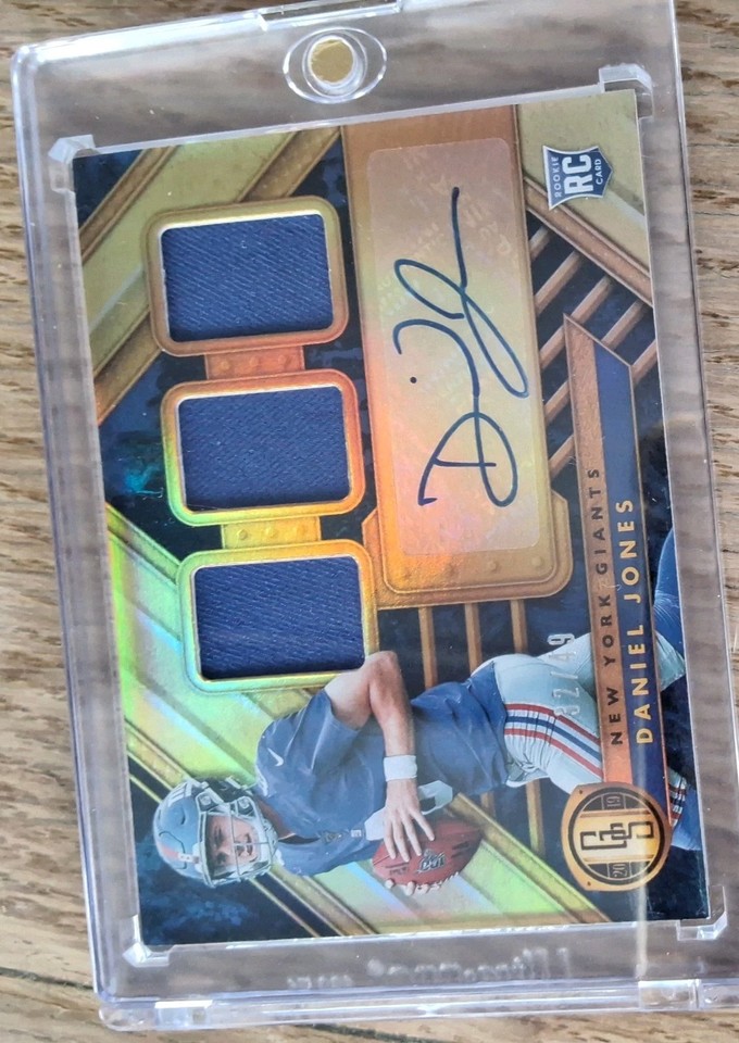 NFL PANINI ROOKIE CARD Daniel Jones QB Rookie Patch Auto /49 RPA *MAG ...