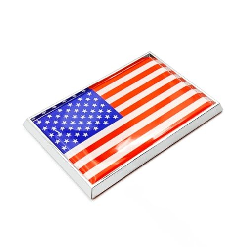US American Flag Sticker Emblem USA Decal Car Chrome Flags, 2 Pack, 3 x ...