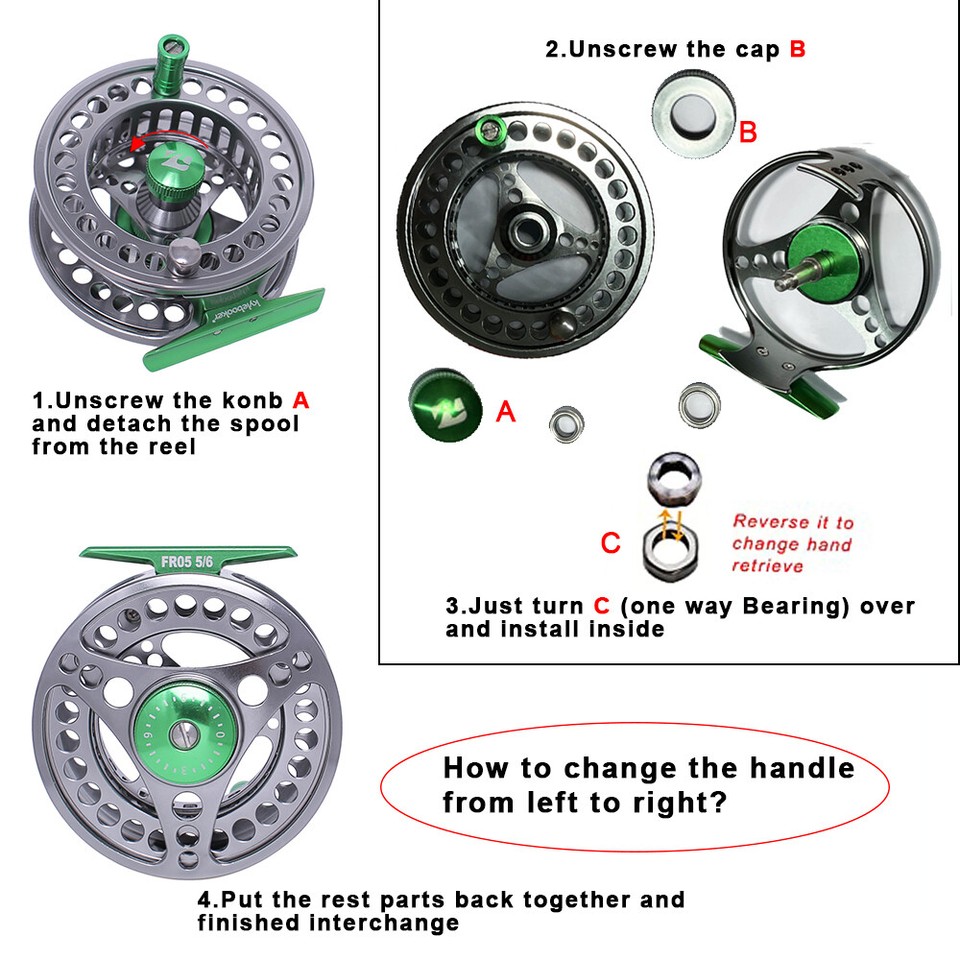 Fly Fishing Reel Large Arbor CNC-machined Aluminum Alloy Body Fly Reel ...