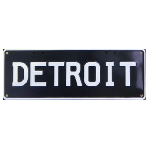 Novelty Number Plate - Detroit White On Black AUS Licence Plate Sign ...