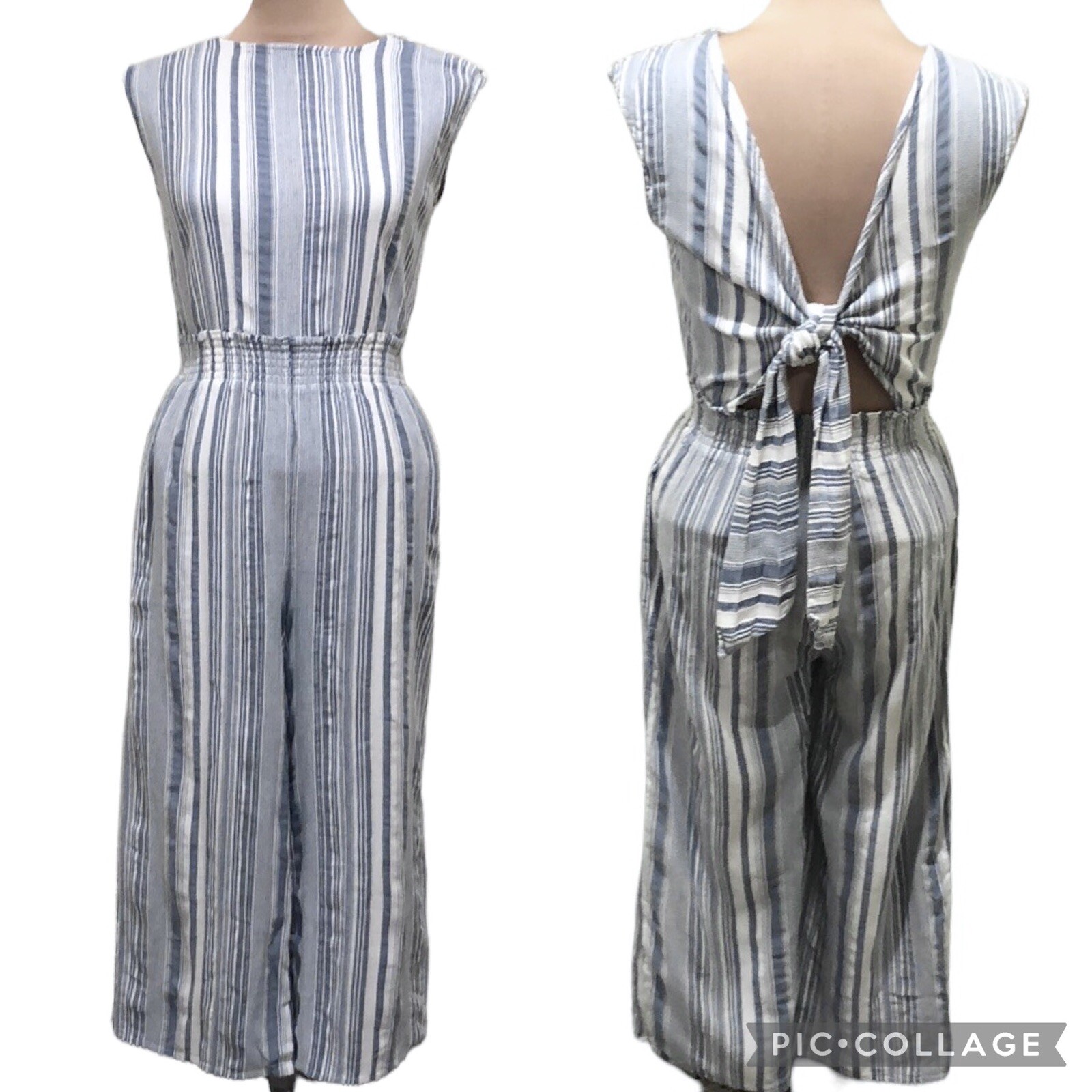 Roller Rabbit Emanelle Jumpsuit Blue White Picnic Str… - Gem