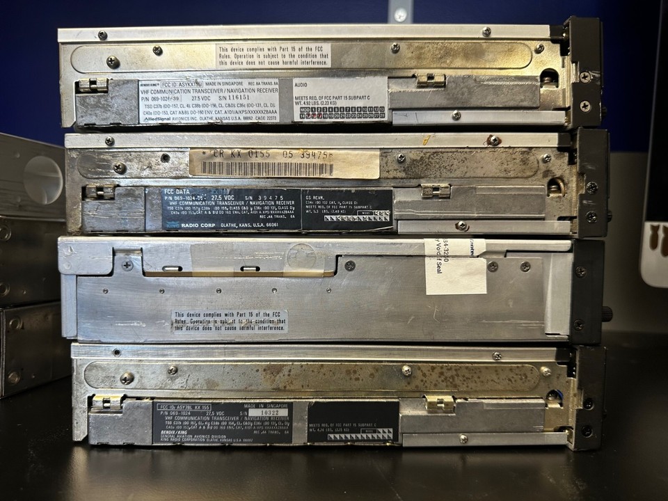 Lot of Bendix King NAV/COMM KX 155 & 155A with 3 racks and 1 backplate ...