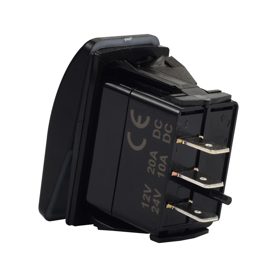 12V Plain Button Rocker Switch 3Pin-SPDT-ON OFF ON for Car Boat Tractor ...