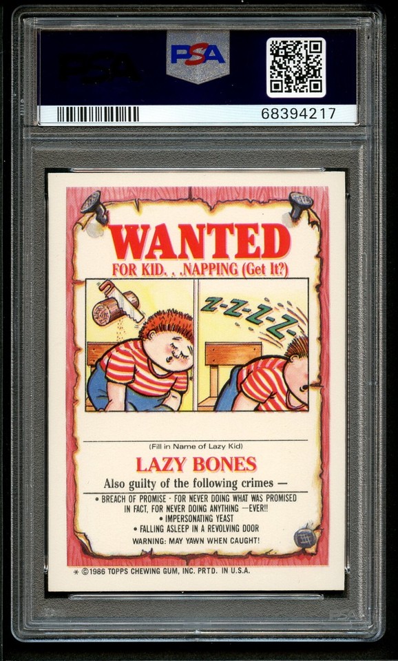 1986 Garbage Pail Kids SHORNED SEAN #161a PSA 9 MINT - Great Centering ...