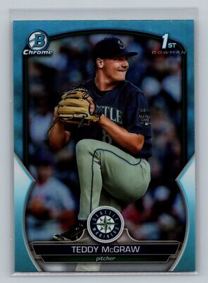 2023 Bowman Draft #BDC-73 Teddy McGraw Chrome Sky Blue Refractor ...
