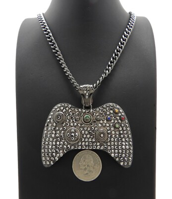 NEW ICE BLING GAME CONTROLLER PENDANT & 30" 6mm CUBAN CHAIN | eBay