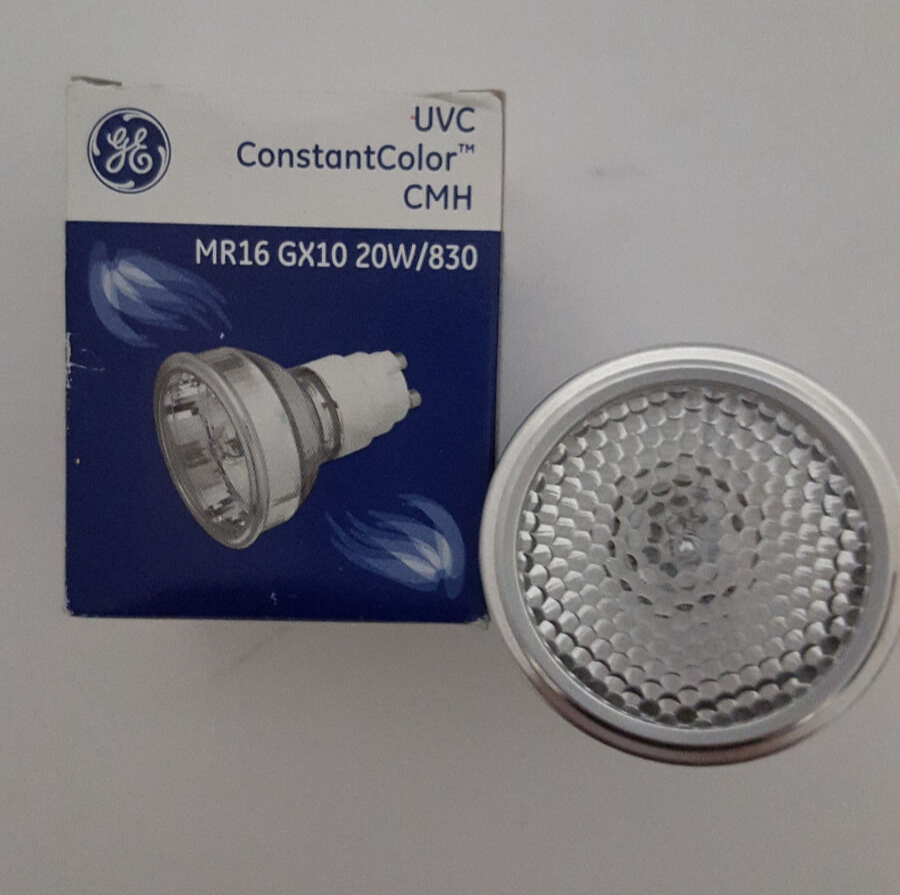 GE CONSTANTCOLOR CMH 20/MR16/UVC/830/GX10/FL Metal Halide Lamp Bulb ...