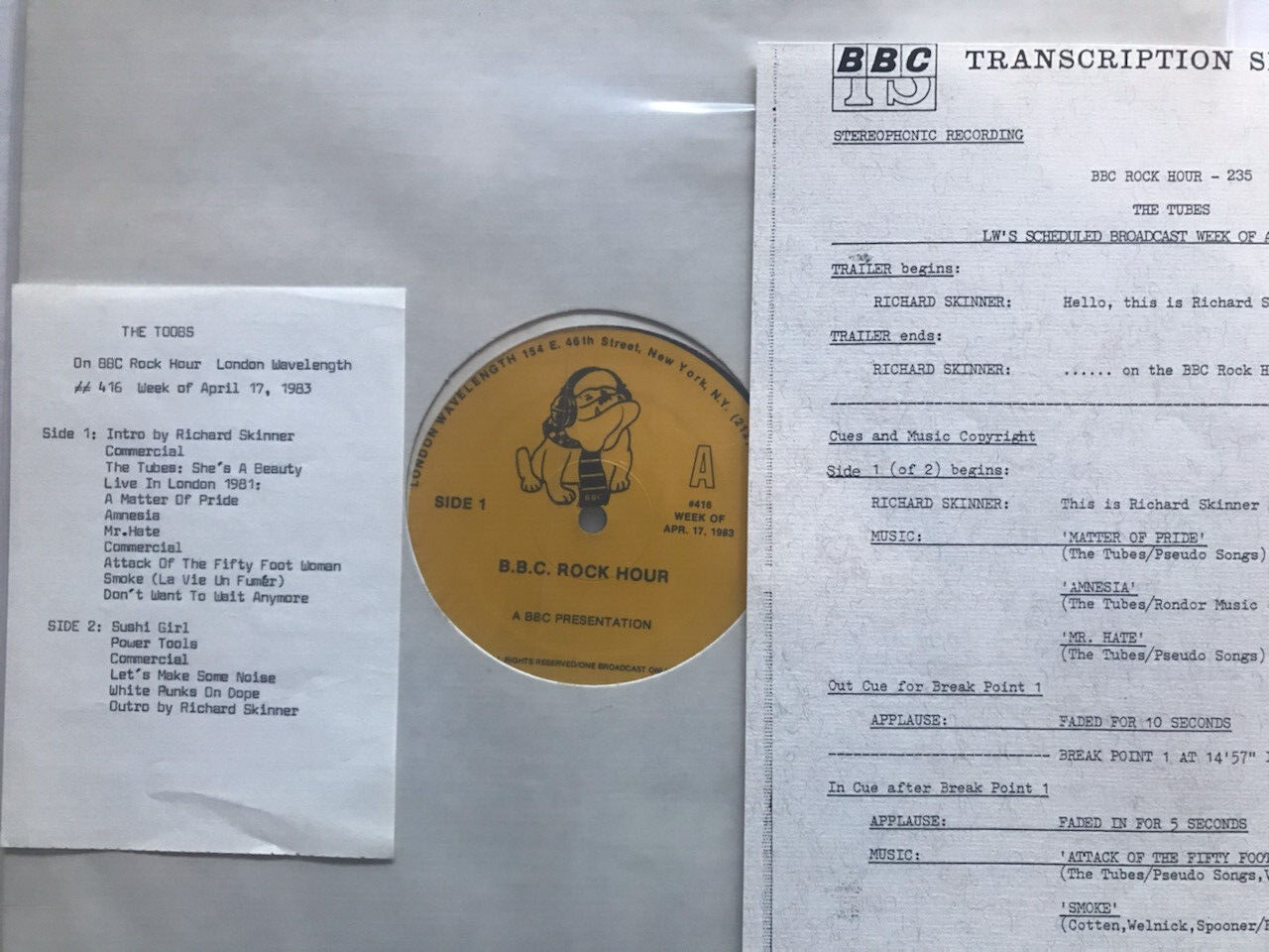 TUBES BBC Rock Hour Aug 30 1981 promo only | eBay