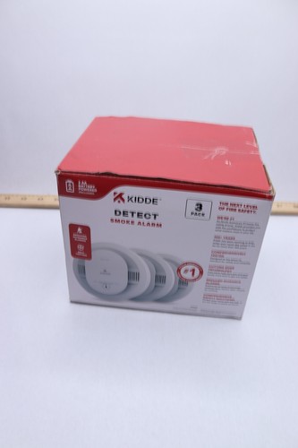 (3-Pk) Kidde Battery Powered Smoke Detector with Alarm LED Warning ...