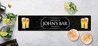 Personalised Bar Runner Mat - black brick Beer label bar runner BBL1 ...