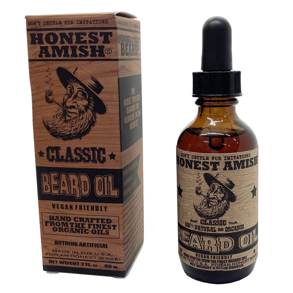 Honest Amish Beard Balm 2 Ounce + Honest Amish Classic Beard Oil 2 FL ...