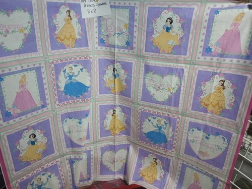 F164 1 Panel "Disney Princess" Squares Cotton Fabric | eBay