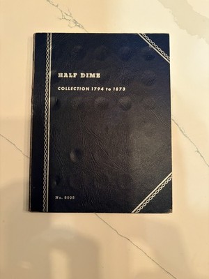 8- Bust Seated U.S. Silver Half 1/2 Dimes inside Whitman Folder #9005 ...