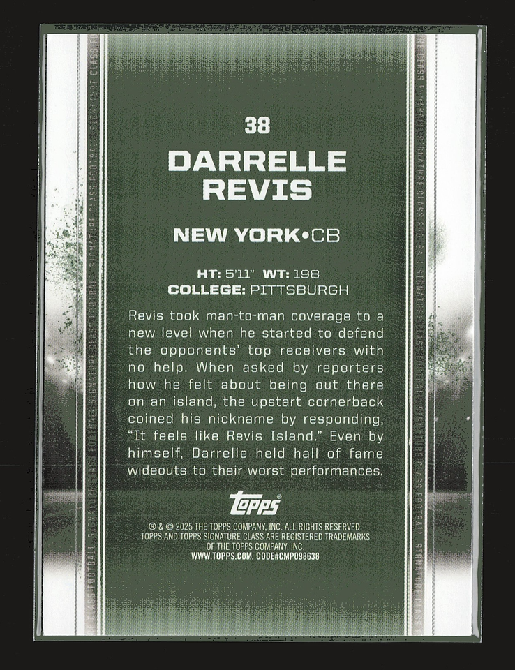 2024 Topps Signature Class - Darrelle Revis #38 | eBay