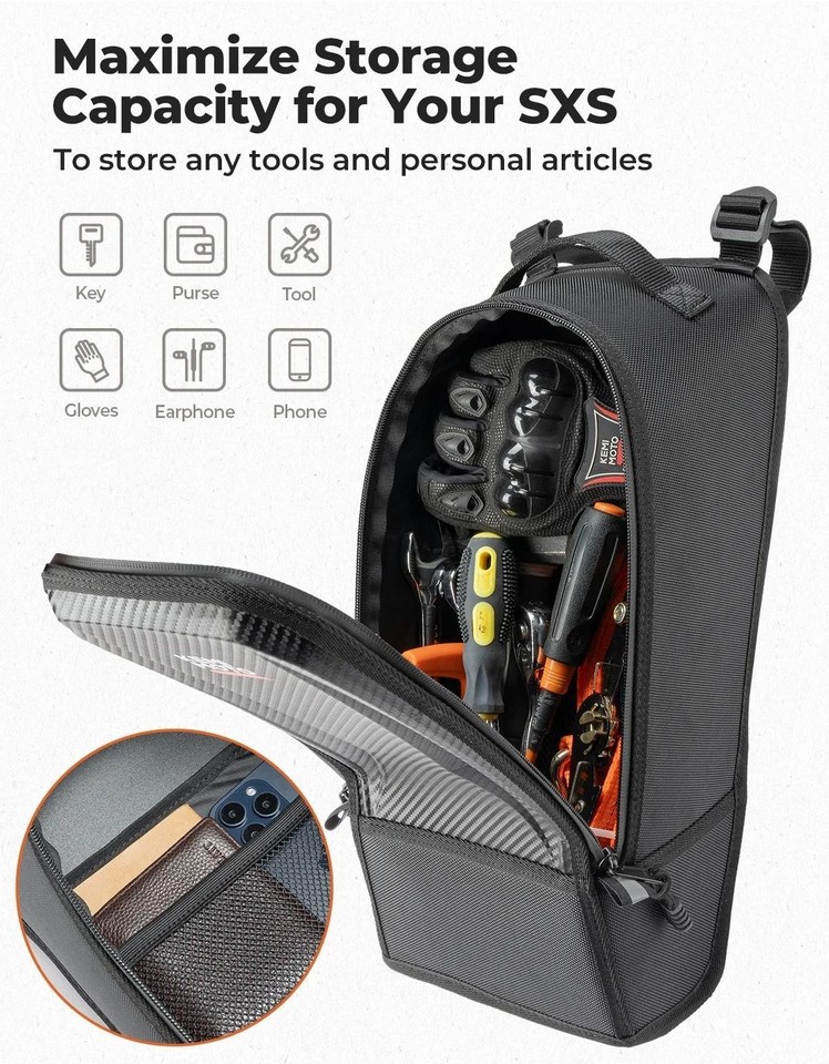 Center Seat Bag 9L Water-Resistant EVA Storage for Can-Am Maverick ...