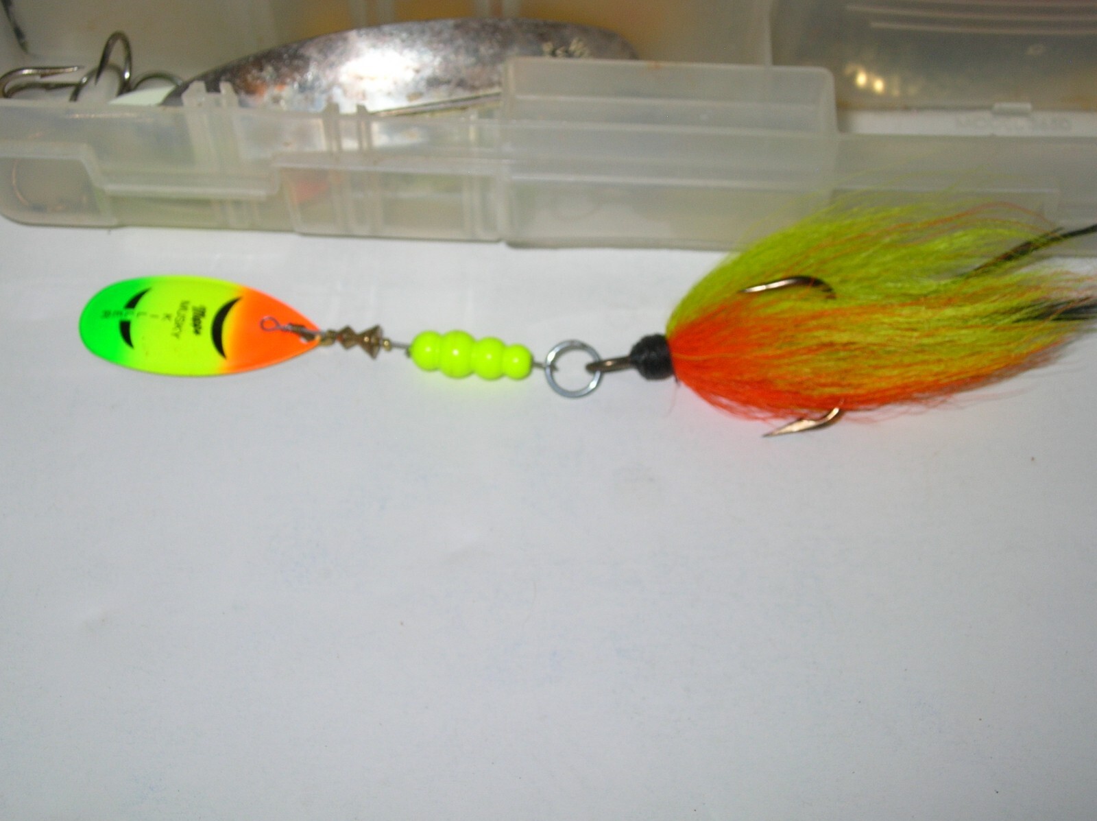 Lot of 9 Assorted PIKE & MUSKY SPOONS & SPINNER LURES w/Box Most New R ...