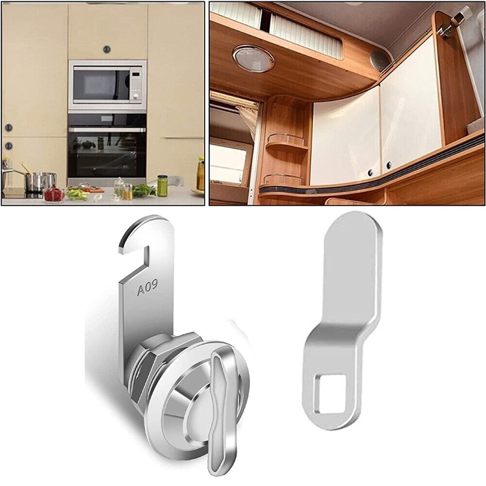 Camper Trailer MotorHome 5/8 Inch Thumb Turn Cabinet Lock Chrome Plated ...