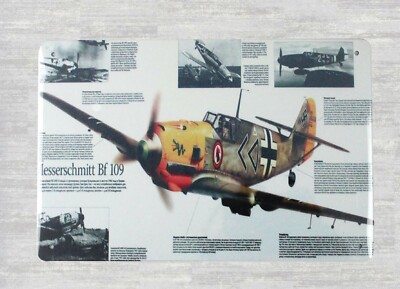tin bar signs Messerschmitt Bf 109 Fighter Plane tin metal sign | eBay