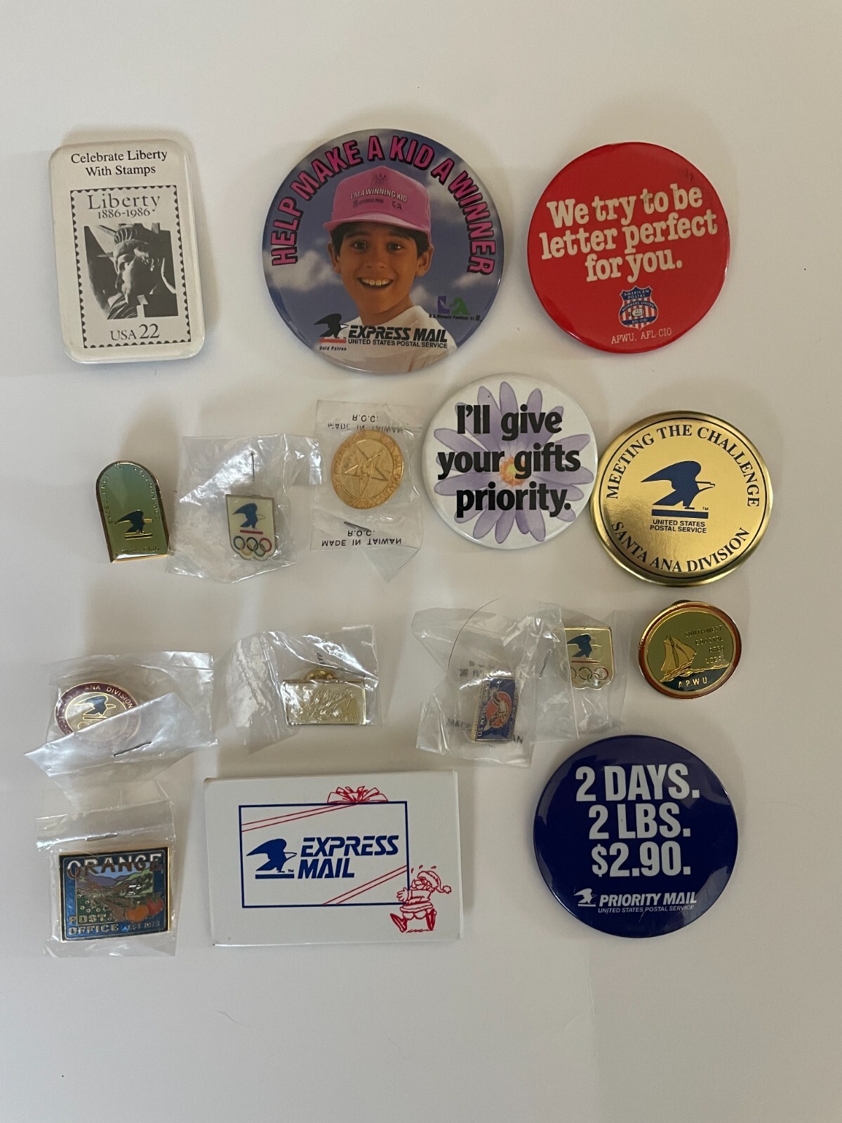 Lot of 16 VTG USPS Stamp Lapel Pins US Postal Service Mixed Set Some ...