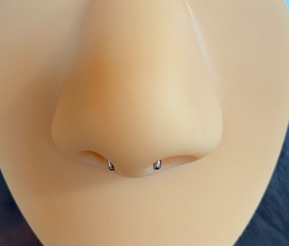 1pc Septum Nose Retainer 316L Surgical Steel - choose 16g, 14g, 12g or ...
