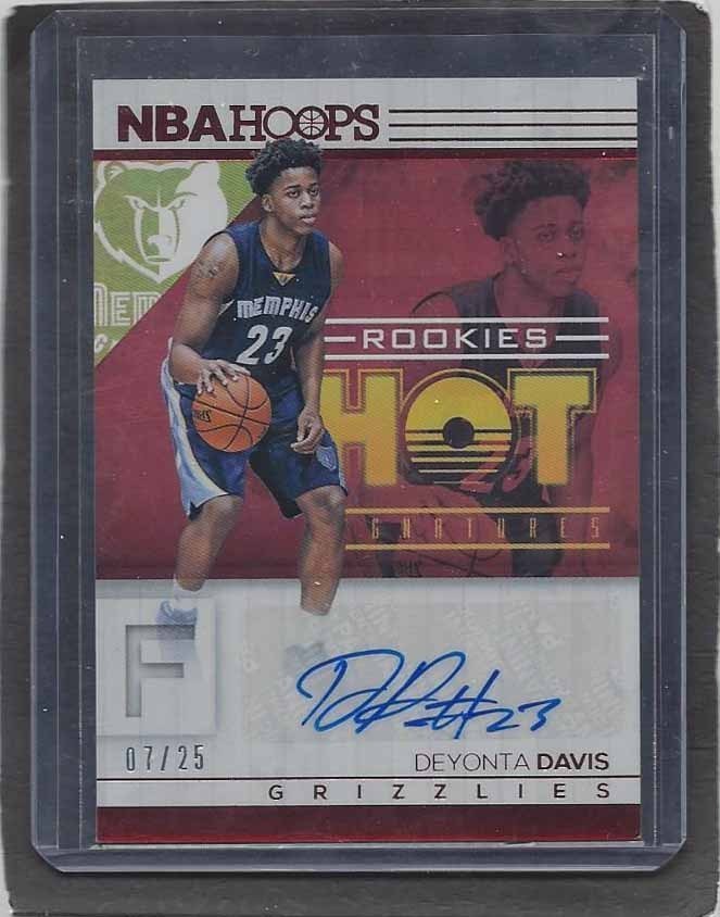 DEYONTA DAVIS 2016-17 NBA HOOPS RED HOT SIGNATURES ROOKIE AUTO RC #D 7/ ...