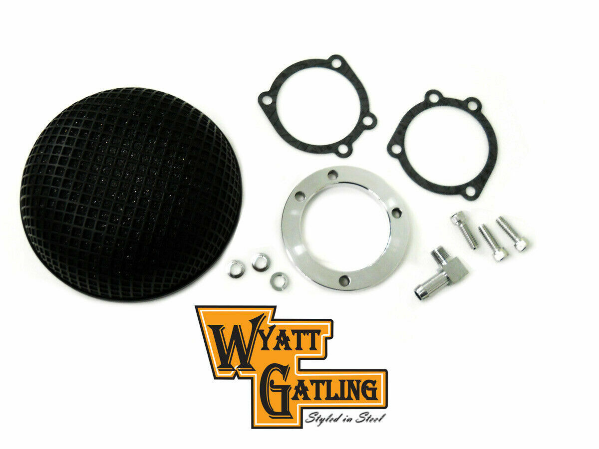 Wyatt Gatling Round Mesh Air Cleaner Black for Harley Davidson by V ...
