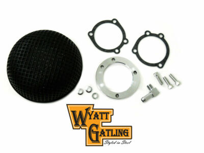 Wyatt Gatling Round Mesh Air Cleaner Black for Harley Davidson by V ...