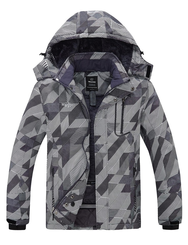 Wantdo Men Waterproof Ski Jacket Warm Winter Snow Coat Hood ...