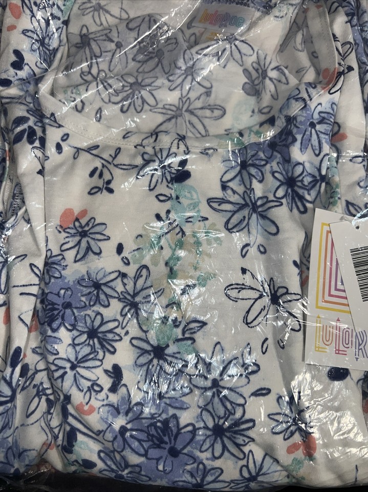 LuLaRoe Ana Long Maxi Dress White Blue Paisley Ornate Floral Daisy 3X ...