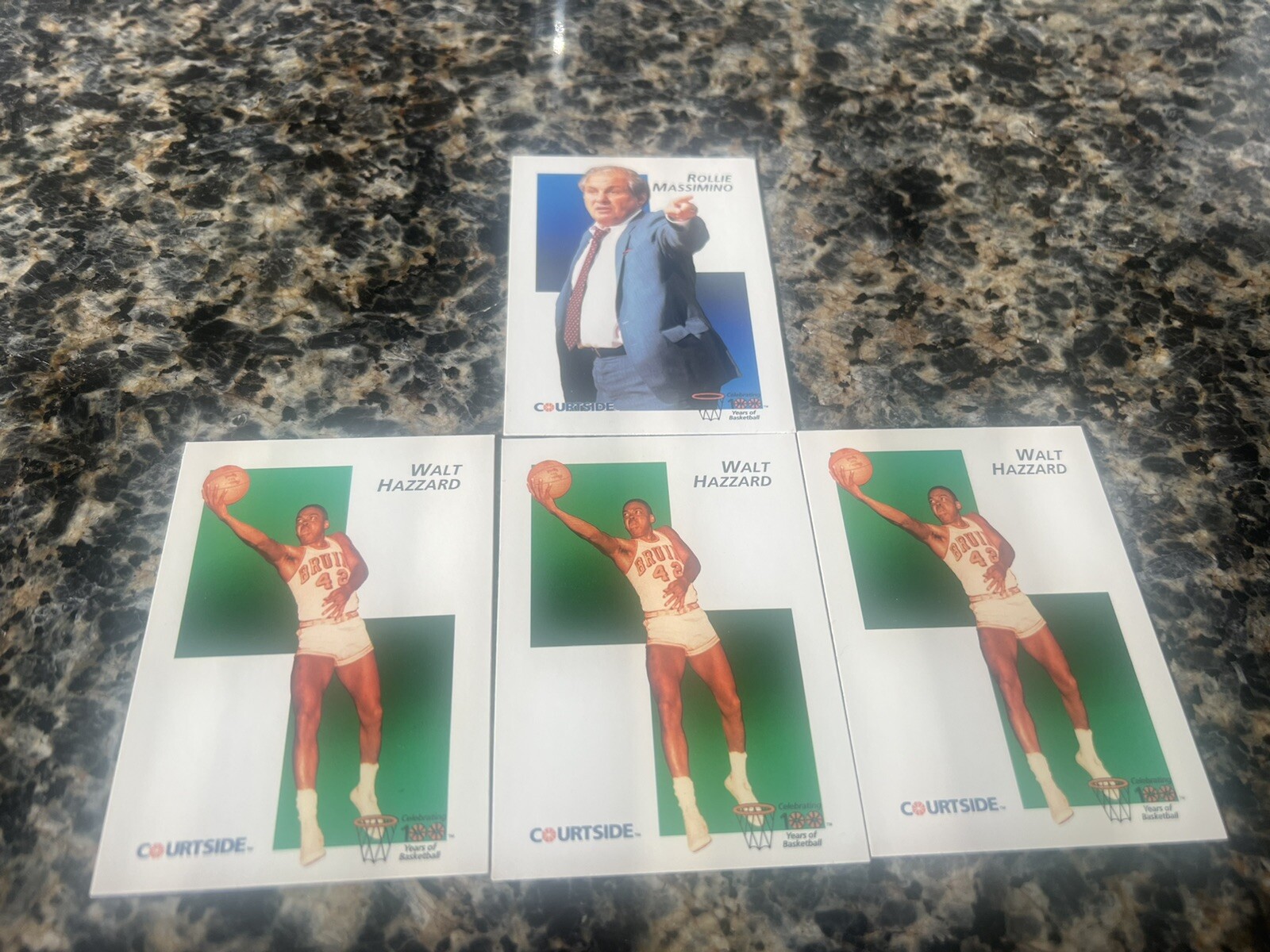 1992 Courtside 4 Card Lot Rollie Massimino Walt Hazzard NCAA NBA ...