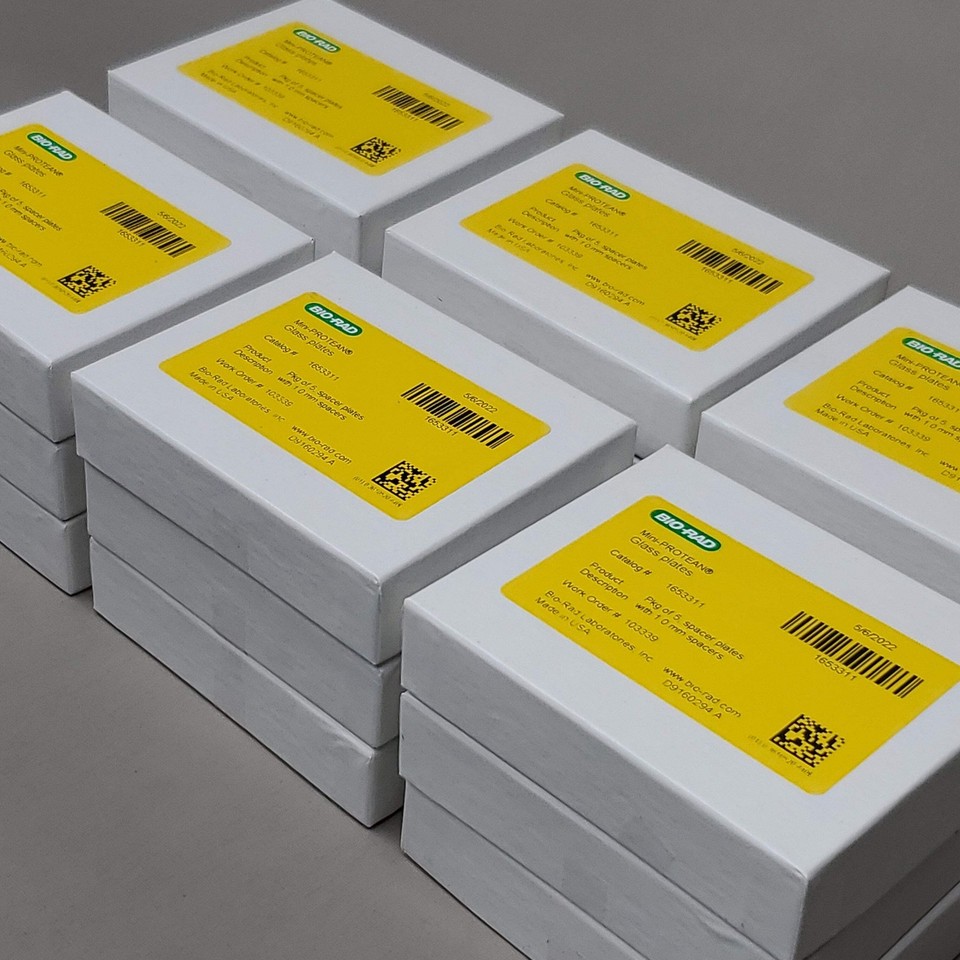 BIO-RAD 90 PCS of Mini-PROTEAN Glass Spacer Plates W/ 1.0mm Spacers ...