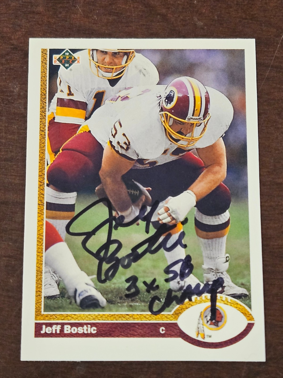1991 Upper Deck JEFF BOSTIC Super Bowl Inscription AUTO Signed ...