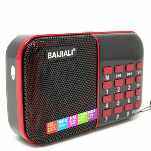 Mini radio portatile radiolina FM lettore mp3 USB microSD BJL-180 ...