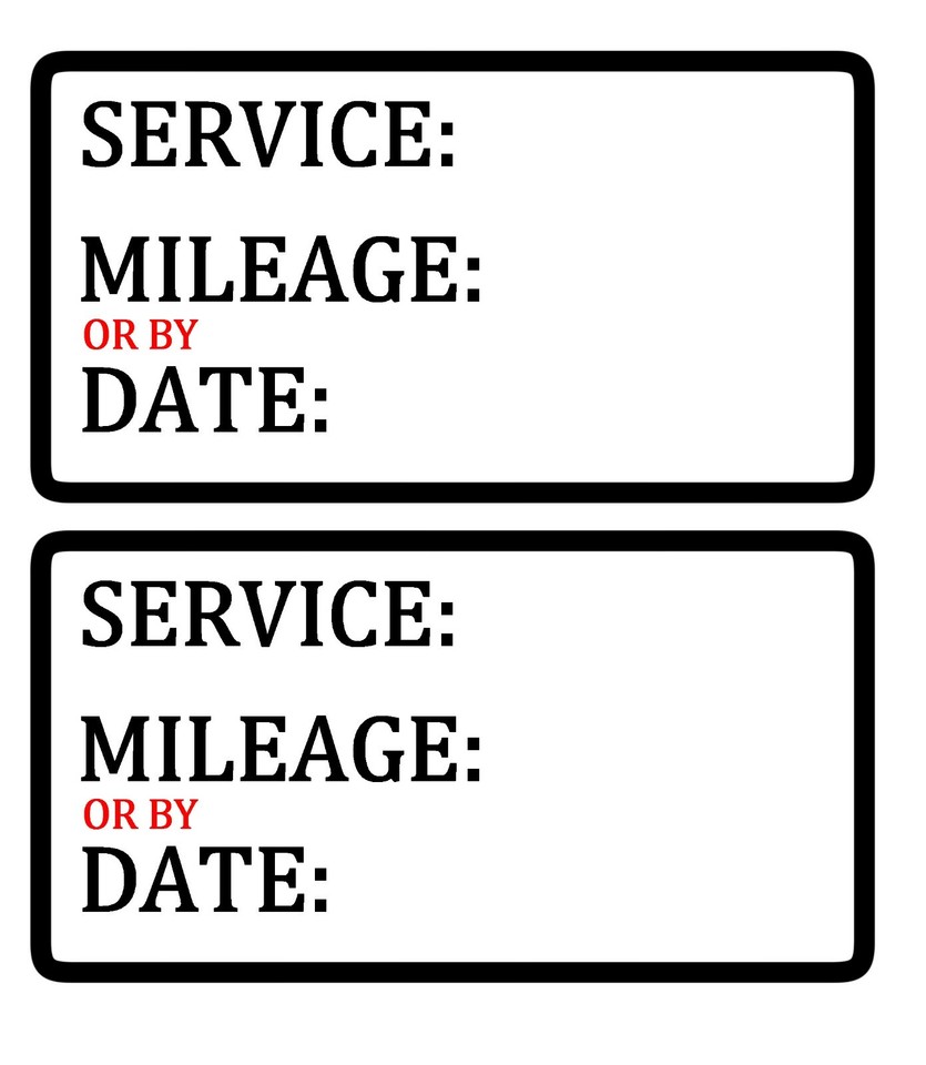 Service Maintenance Oil Change Interval Mechanic Shop Sticker Decal 3 ...