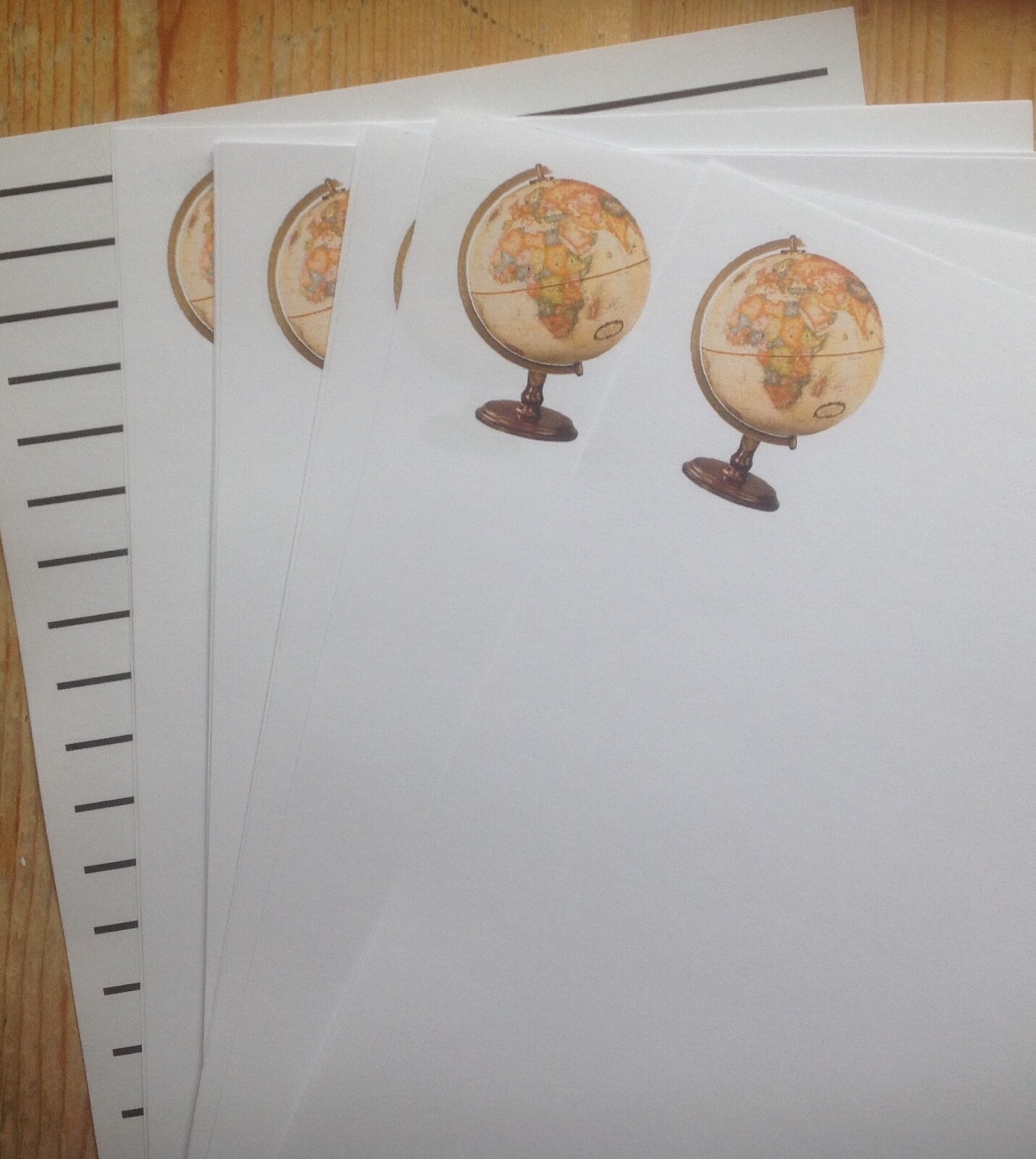 World Globe Atlas letter writing paper set with matching envelope 13 pg ...