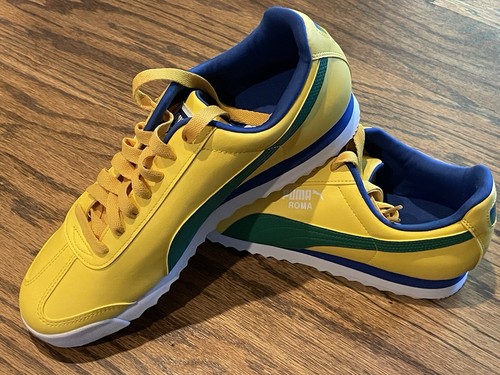 PUMA Roma Basic Country Pack Brazil World Cup Dandelion Green Men's Sz ...