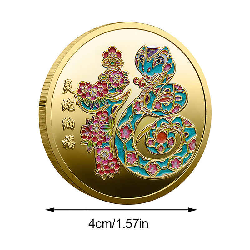 2025 New Year Snake Commemorative Coins Chinese Zodiac Medals 3D Relief ...