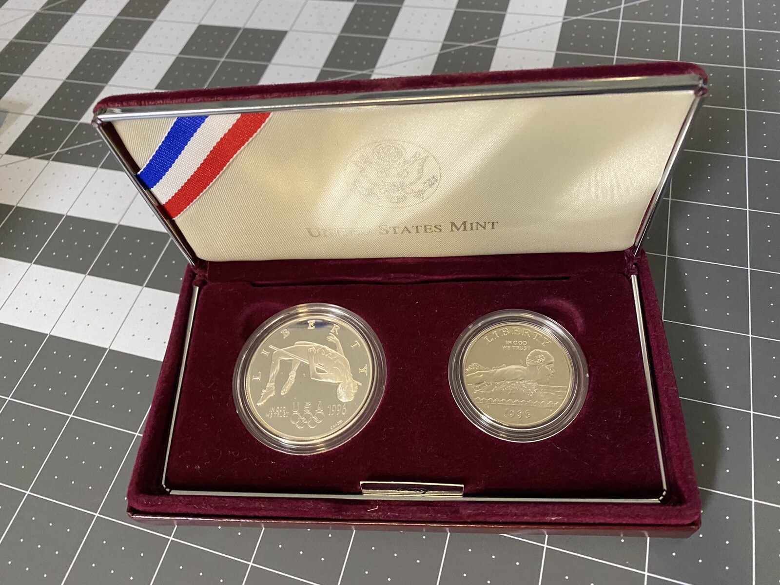 1996 SILVER PROOF SET U.S. OLYMPIC COINS OF THE ATLANTA CENTENNIAL ...