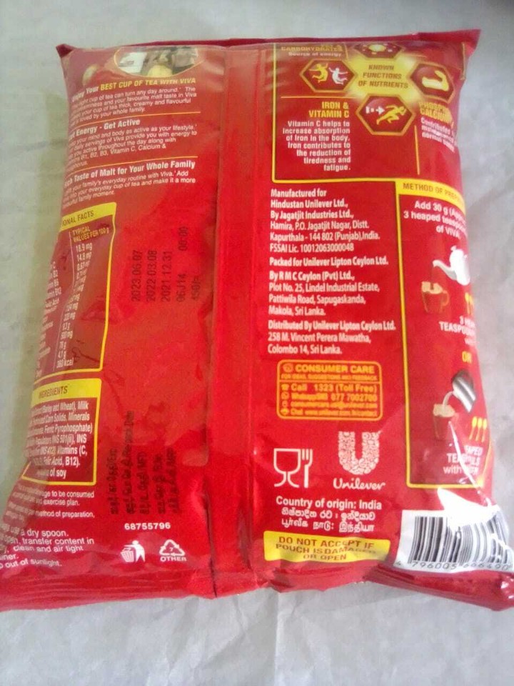 VIVA Malted FoodDrink Malt & Milk Tea Powder Packet 400g (GET ENERGY ...