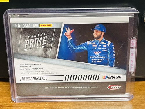 Bubba Wallace 2019 Prime Racing Auto RU Quad Materials Autograph Card ...