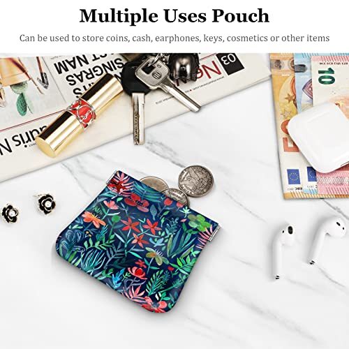 Squeeze Coin Purse, PU Leather Coin Pouch Change Holder for Woman ...