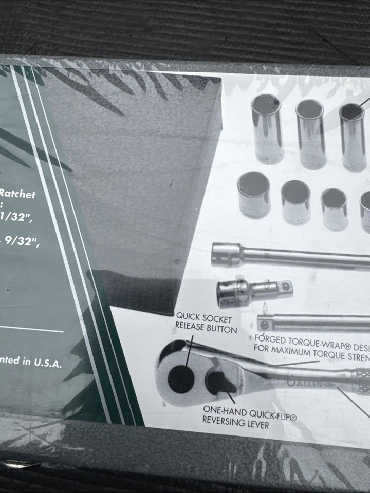Allen Tools USA Rare 1/4” Drive Socket Set 21pc Nos 19011 SAE Deep ...