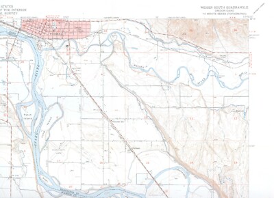 Weiser South Quadrangle Oregon-Idaho 1951 Topo Map USGS 7.5 Minute ...